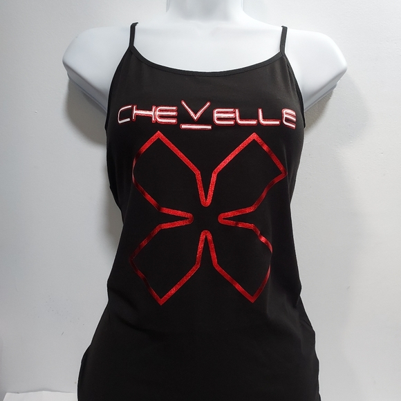 Tops | Chevelle Band Tank Top Red Metallic Vinyl Chevel Shirt Womens ...
